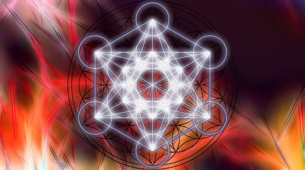 Merkaba on Abstract Color Background. Sacred Geometry. Stock ...