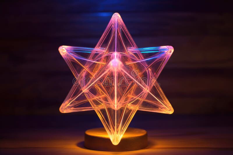 Merkaba Shape with Glowing Energy Lines Stock Illustration ...