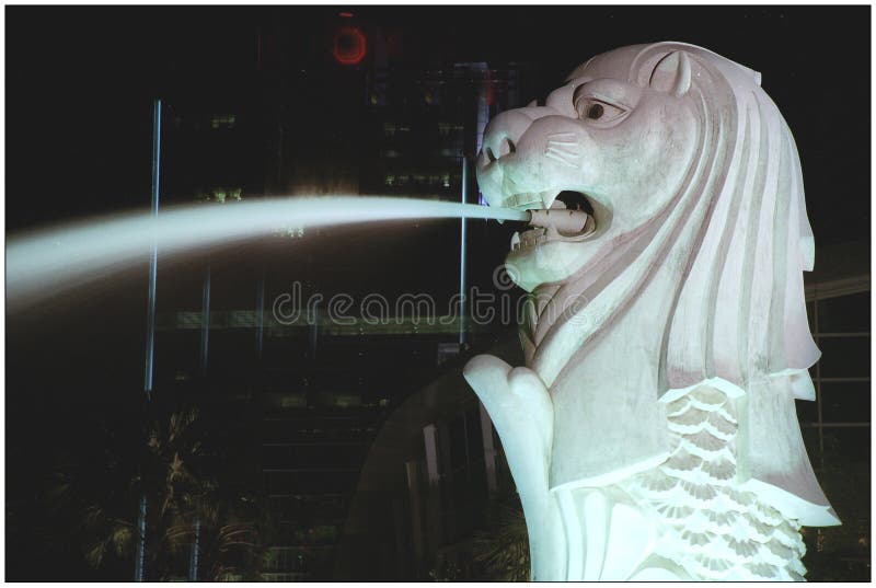 The Merlion editorial stock photo. Image of landmarks, country - 566098