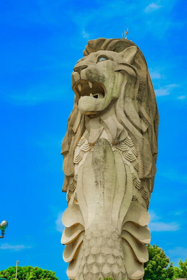 Merlion on Sentosa editorial stock image. Image of animal - 246785509