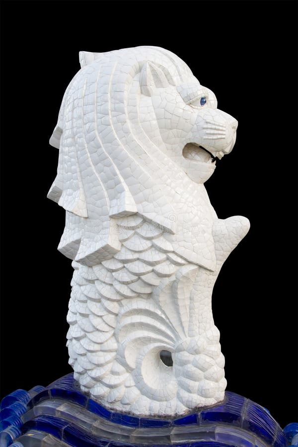 Merlion singapore by night editorial photography. Image of statue - 2166367