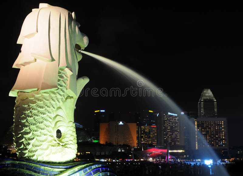 Singapore Merlion editorial stock photo. Image of city - 315893