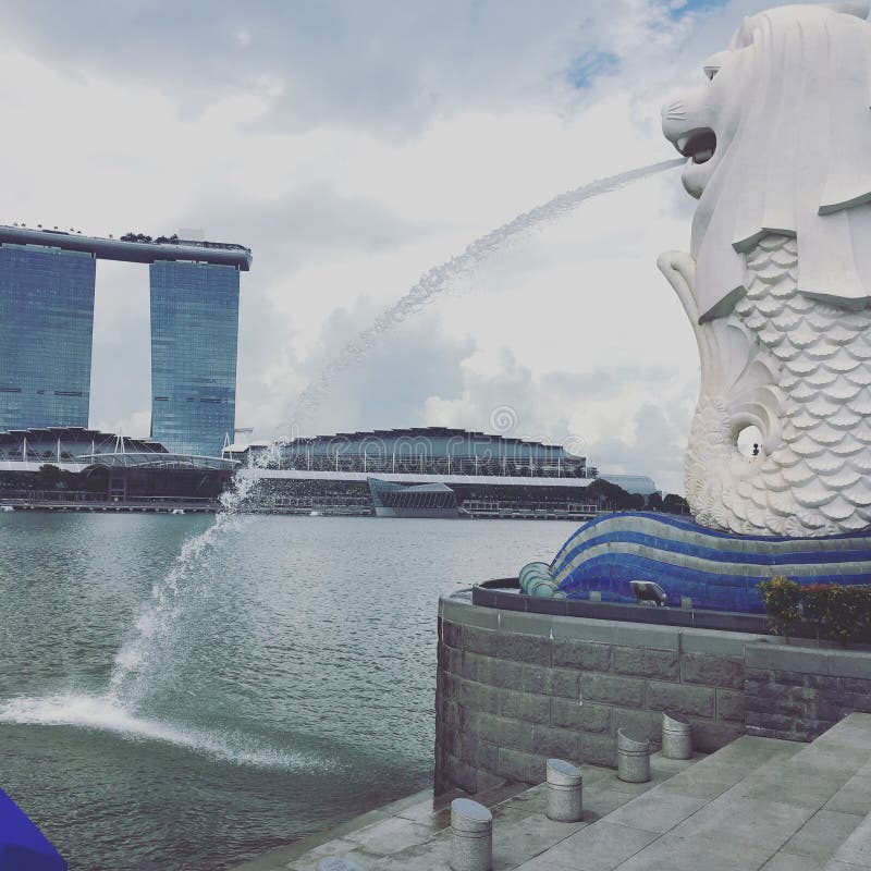 Merlion view editorial photography. Image of walking - 83394417
