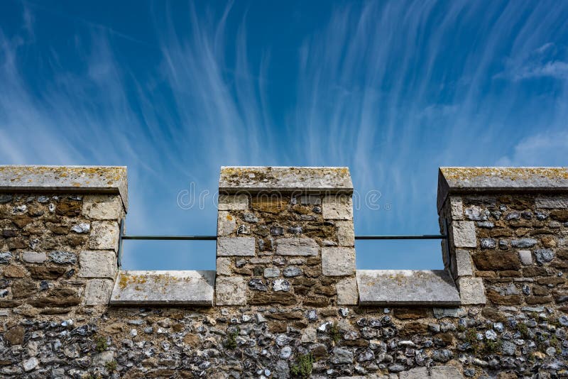 Castle Merlons stock image. Image of thick, ancient, crenellation ...