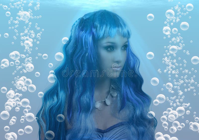 Mermaid stock image. Image of story, girl, blue, teenage - 6817115