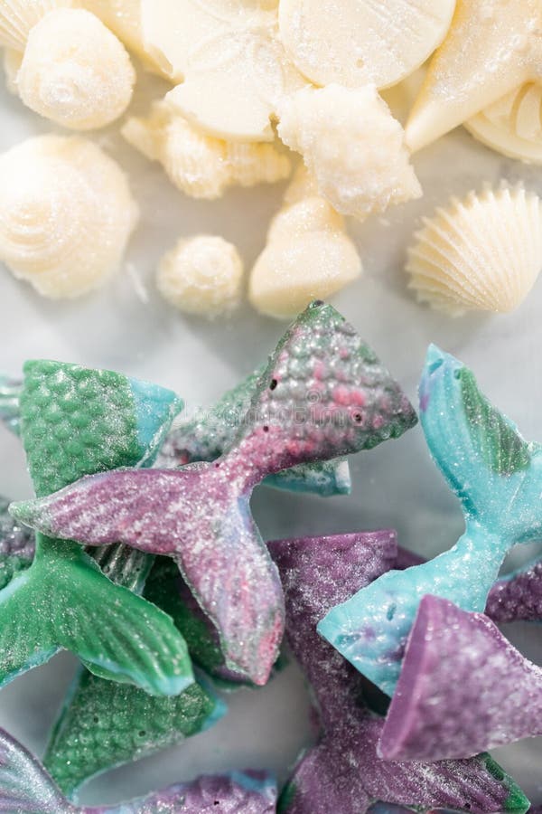 Mermaid cakesicles stock image. Image of cake, pastry - 285919573