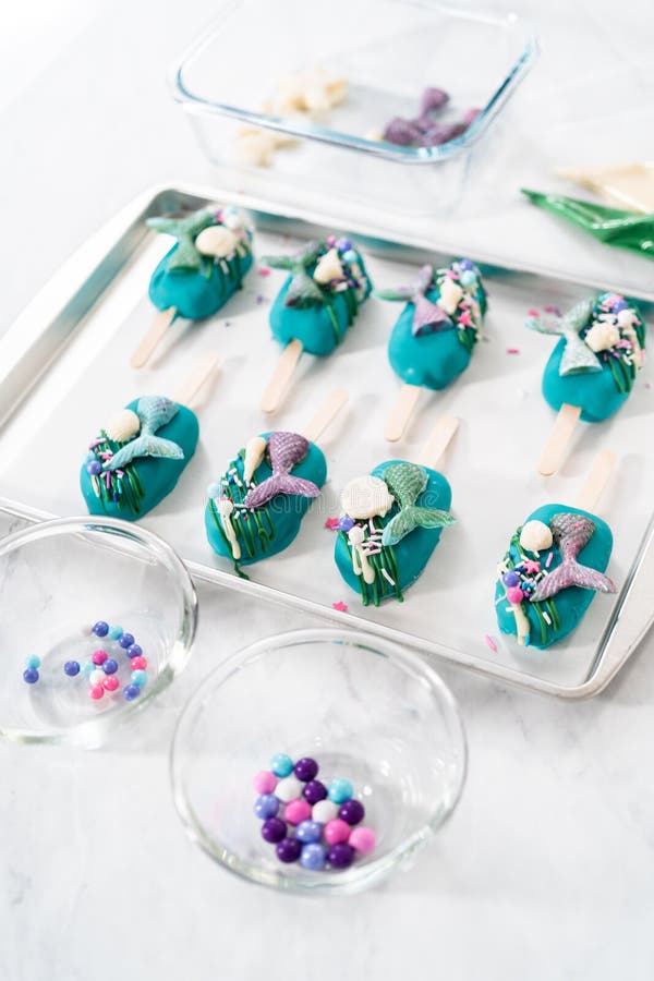 Mermaid cakesicles stock photo. Image of chocolate, sweets - 259649050