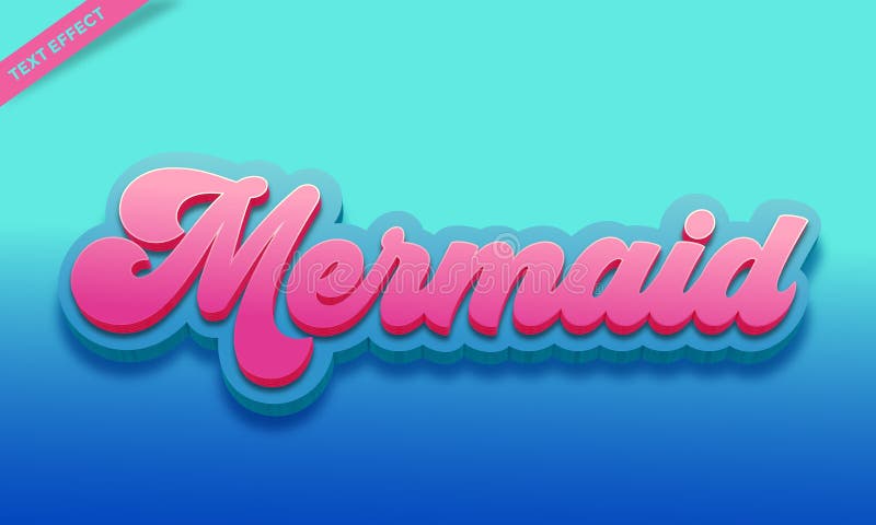 Mermaid Color Text Effect Template Stock Vector - Illustration of ...