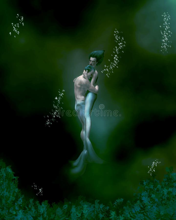 Mermaid Couple Stock Illustration Illustration Of Body 10019479