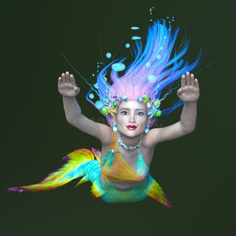 Mermaid stock photo. Image of fantasy, hair, fairy, woman - 72572516