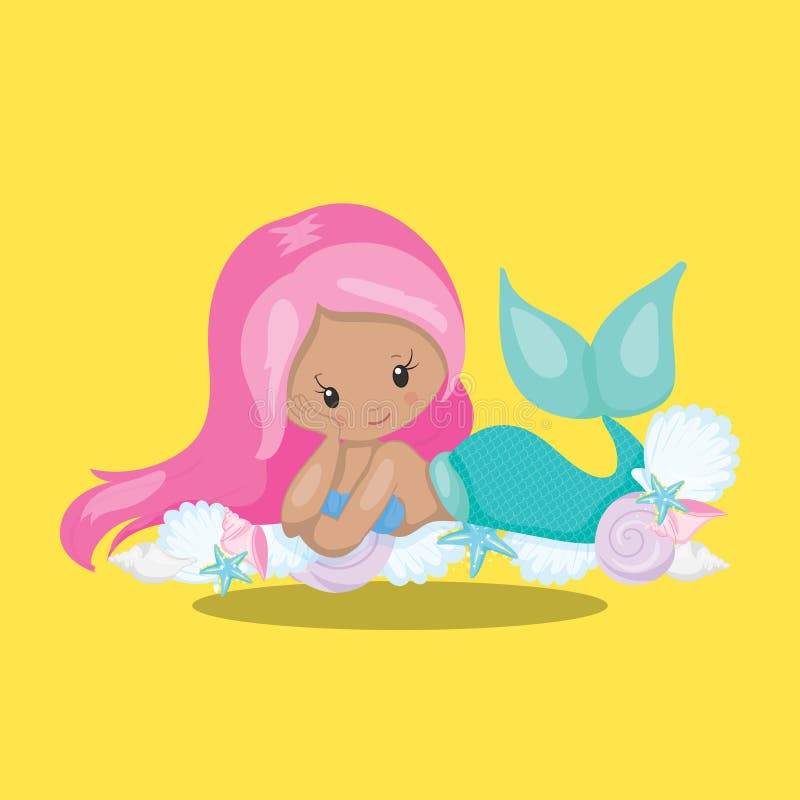 Mermaid at Heart Seahorse Yellow 10 Stock Vector - Illustration of ...