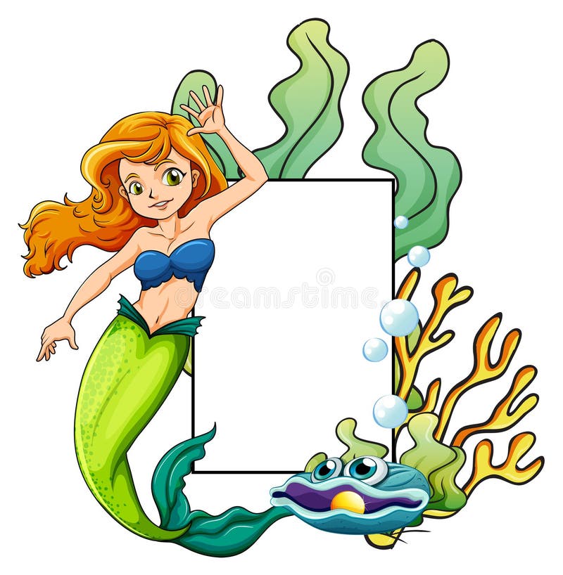 Mermaid stock vector. Illustration of border, paper, bulletin - 46225939