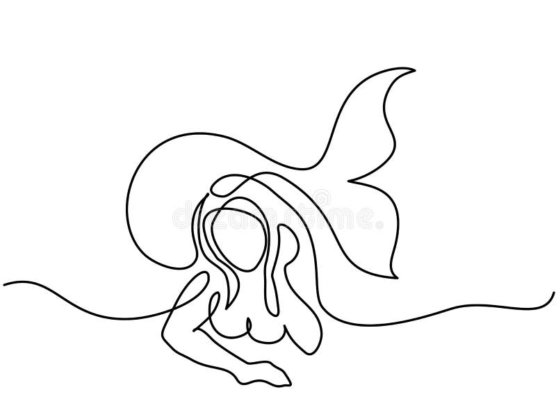 Mermaid Line Drawing Stock Illustrations – 3,977 Mermaid Line Drawing ...
