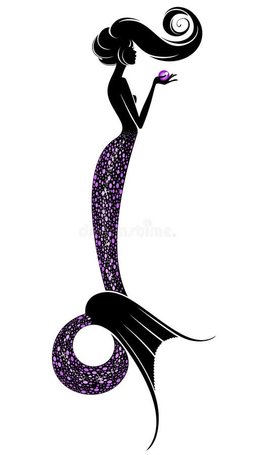 Mermaid stock vector. Illustration of water, pearl, fairy - 65420084