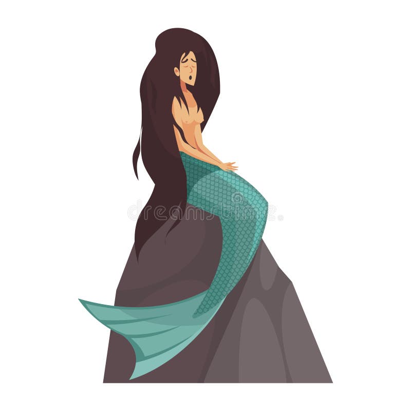 Mermaid Mythical Creature Composition Stock Vector - Illustration of ...