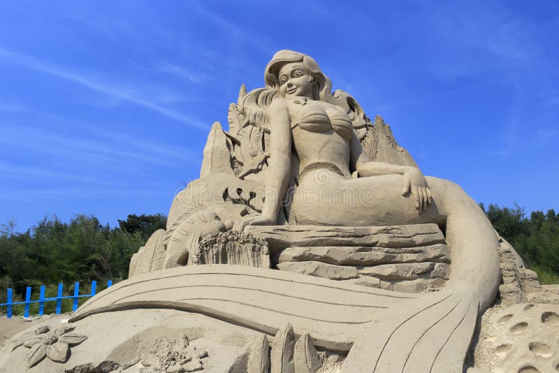 Mermaid Sand Castle editorial image. Image of mermaid - 76573755