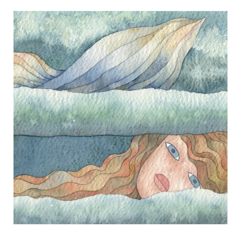 Mermaids crying stock illustration. Illustration of drop - 7340666