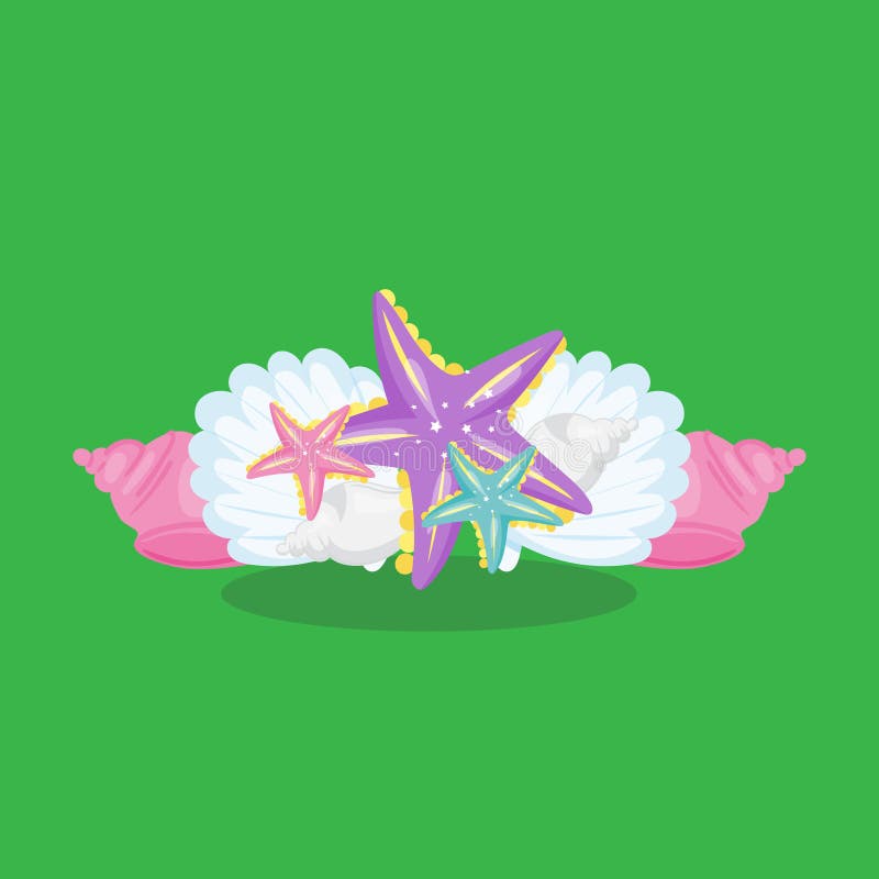 Mermaid shells 2 08 stock vector. Illustration of mermaid - 197986518