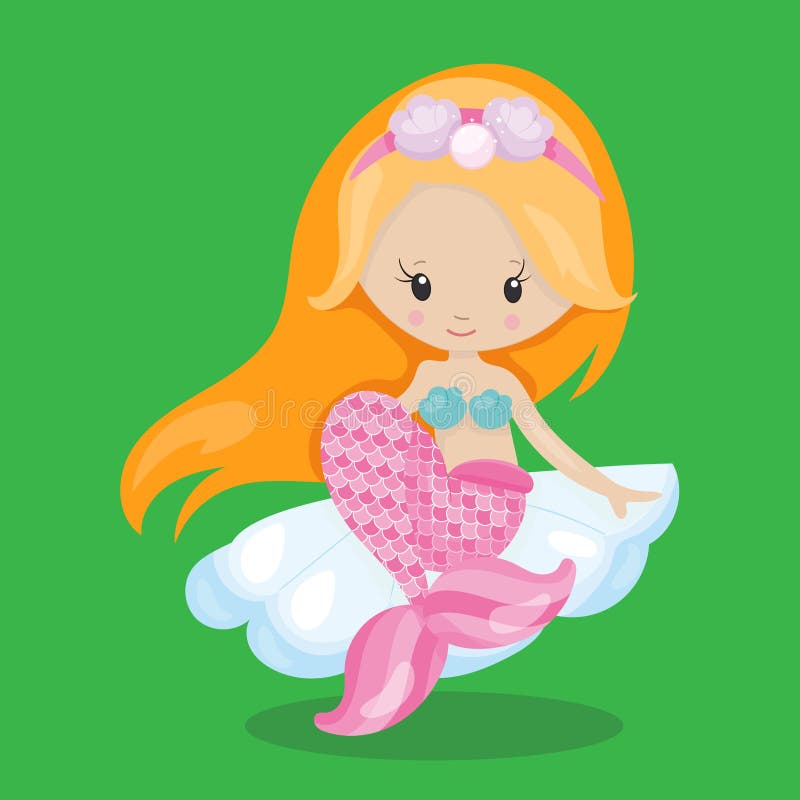 Mermaid sitting shell 04 stock vector. Illustration of sitting - 197986517