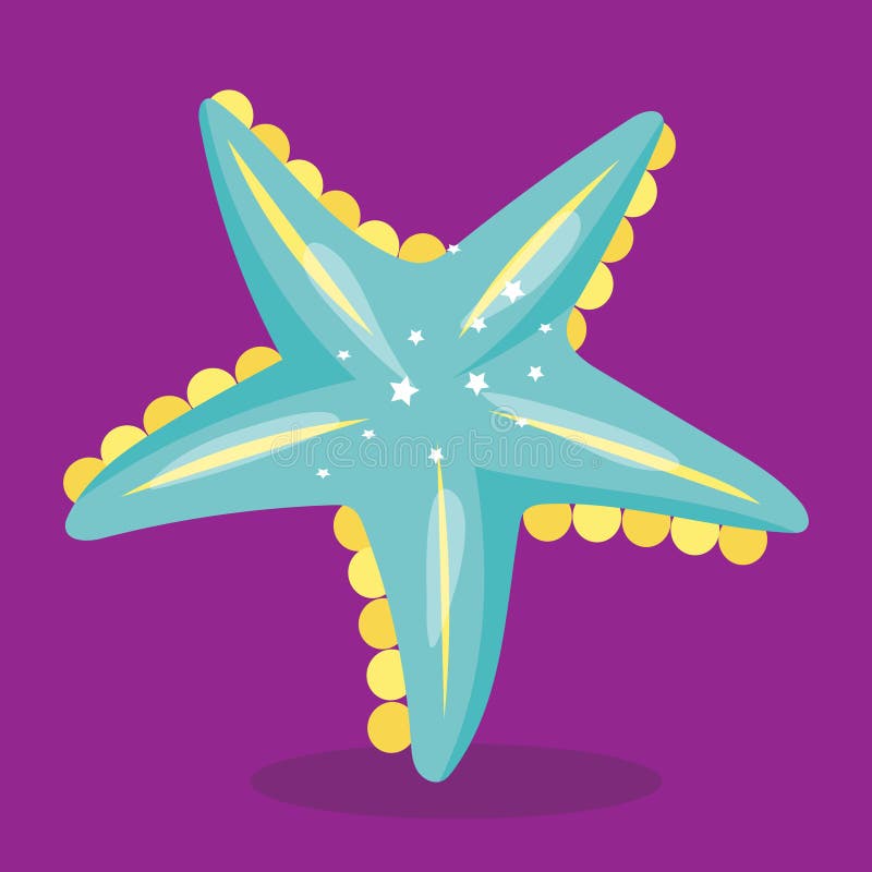 Mermaid with Starfish. Cute Cartoon Character Stock Vector ...
