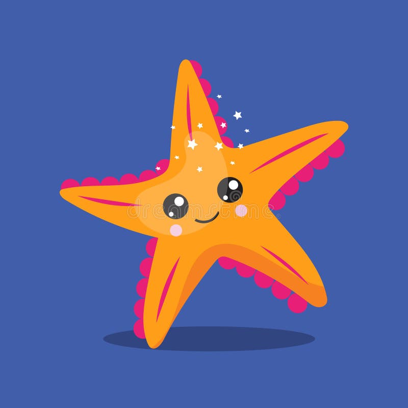 Mermaid with Starfish. Cute Cartoon Character Stock Vector ...