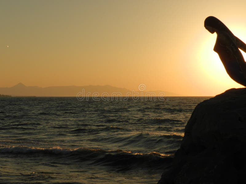 Mermaid in the sun stock photo. Image of beach, grece - 97671810