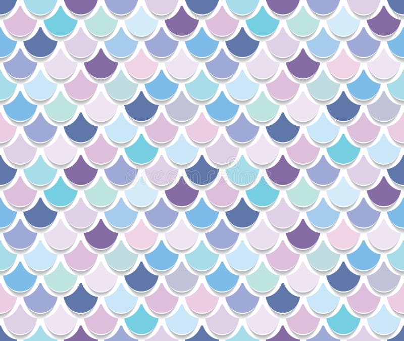 Mermaid Tail Seamless Pattern with Gold Glitter Elements. Colorful Fish ...