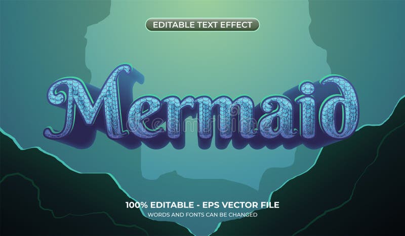 Mermaid Text Effect. Editable Underwater Text Effect with Fish Scales ...