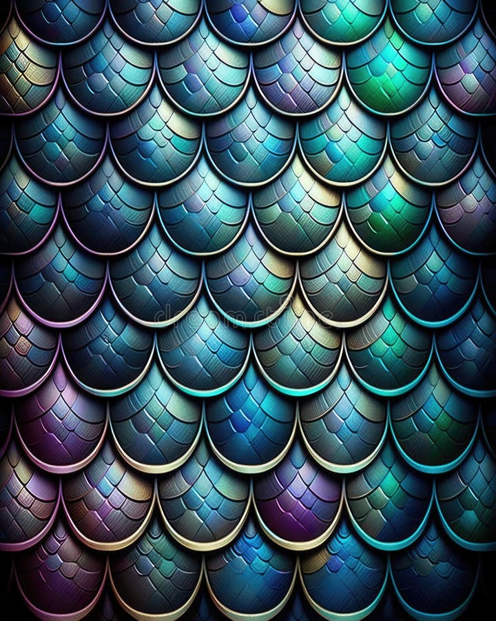 Mermaid Texture Pattern, Generative AI Stock Illustration ...