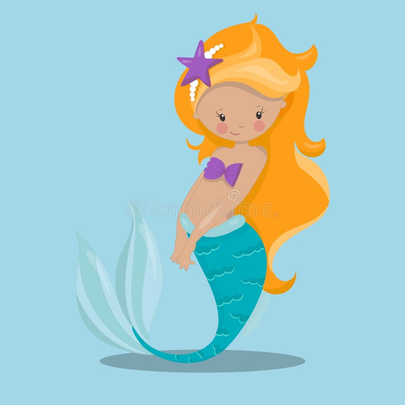 Mermaids orange mermaid 02 stock vector. Illustration of vector - 198989464