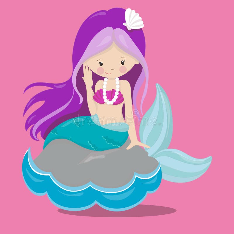 Mermaids pink mermaid 05 stock vector. Illustration of vector - 198989485