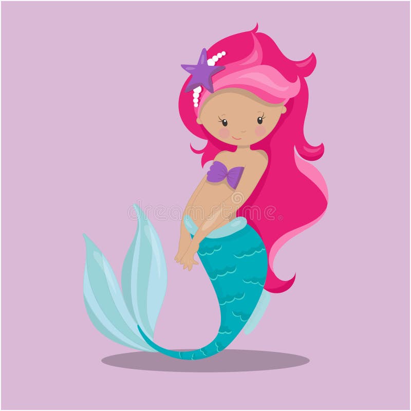 Mermaids pink 21 2 stock vector. Illustration of mermaids - 198989477