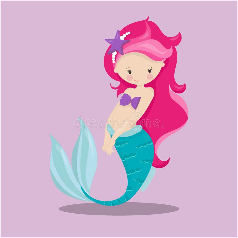 Mermaids pink 21 stock vector. Illustration of vector - 198989478