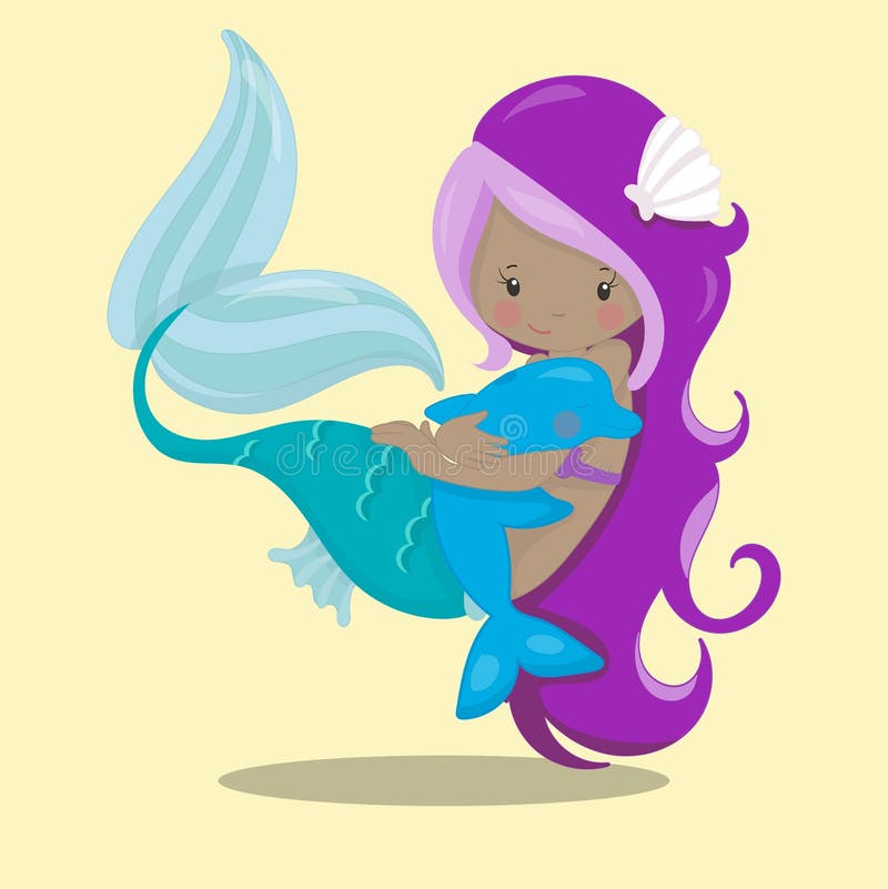 Mermaids purple 06 stock vector. Illustration of mermaids - 198989490