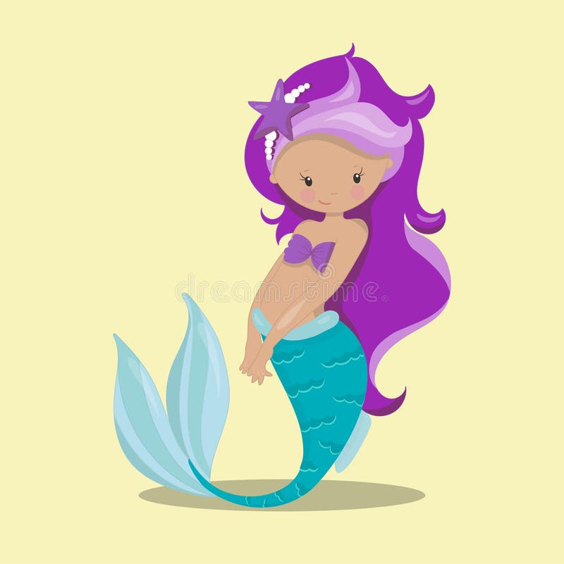 Mermaids purple 06 stock vector. Illustration of mermaids - 198989490