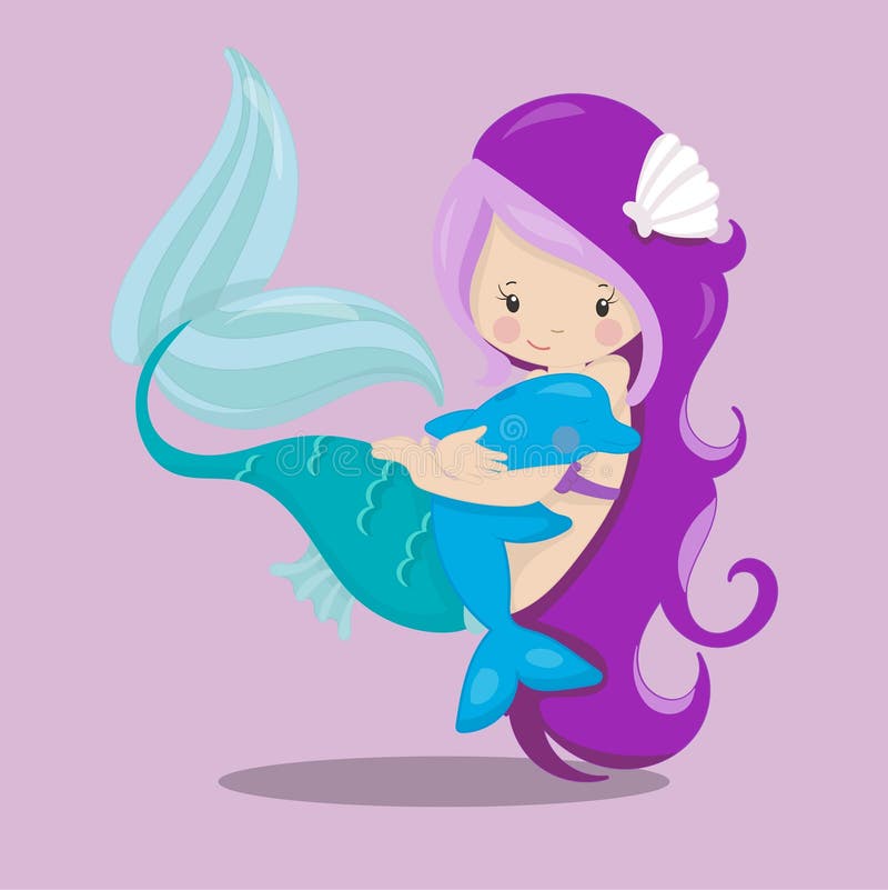 Mermaids purple 25 stock vector. Illustration of purple - 198989494