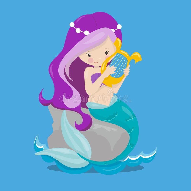 Mermaids purple 06 stock vector. Illustration of mermaids - 198989490