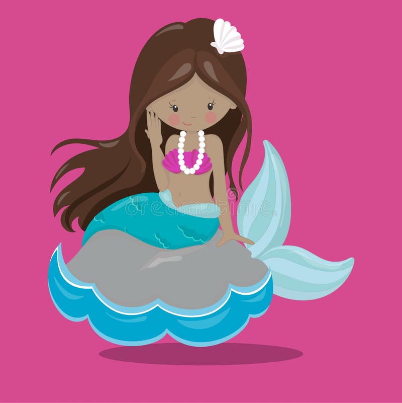 Mermaids purple 27 stock vector. Illustration of vector - 198989496