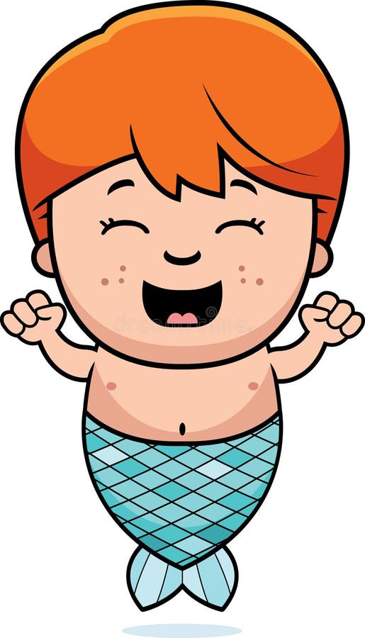 Cartoon Merman Smiling stock vector. Illustration of merman - 41819105