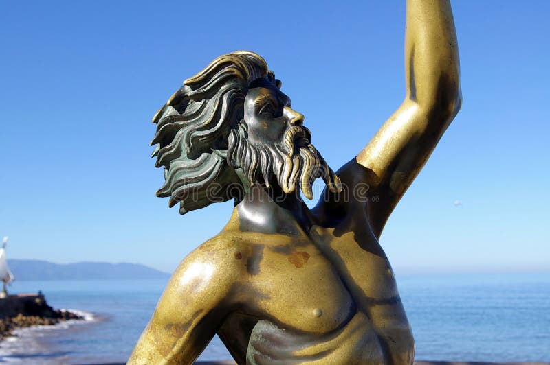 Merman Statue stock image. Image of shellback, metallic - 3981589