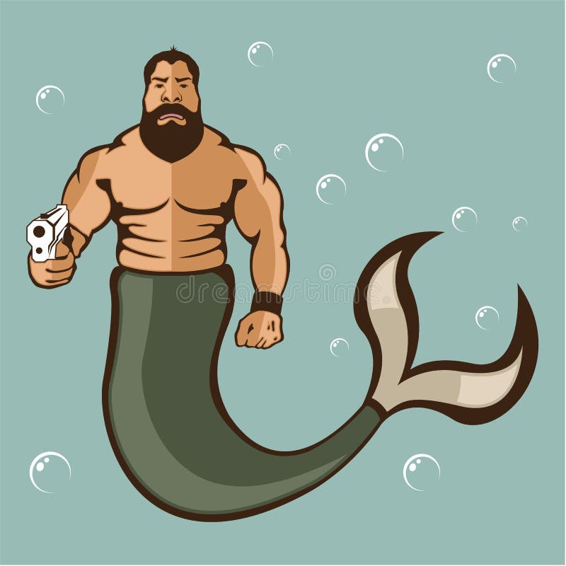 Merman Vector stock vector. Illustration of violence - 49276654