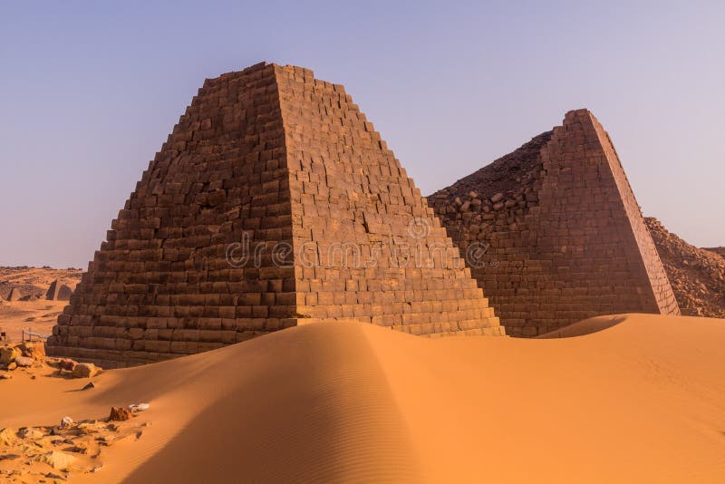Meroe Pyramids Located in Sahara Desert, Sud Stock Image - Image of ...