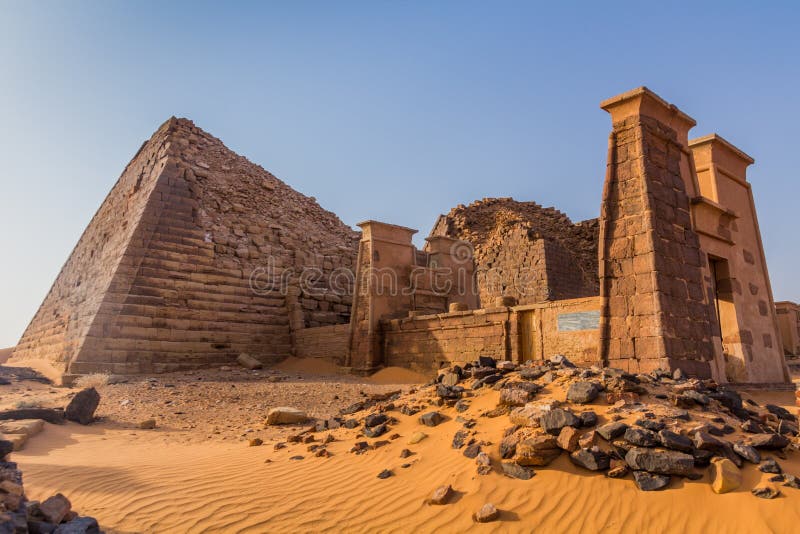Meroe Pyramids Located in Sahara Desert, Sud Stock Image - Image of ...