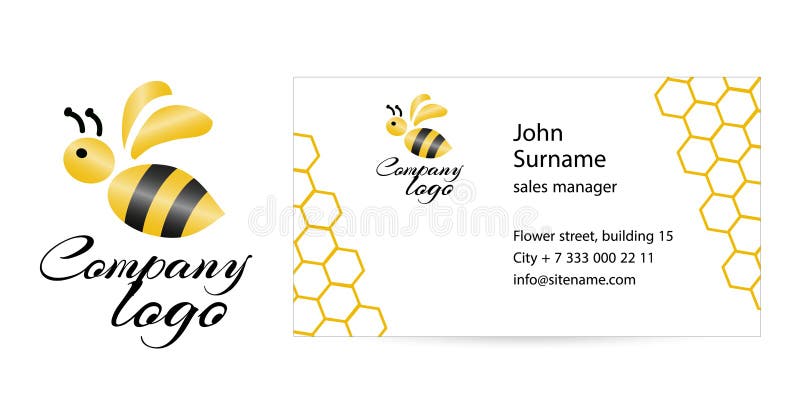 Merry bee business card stock vector. Illustration of black - 71976206