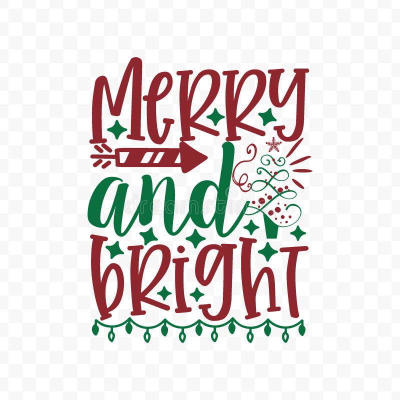 Merry and Bright Stickers Vector Stock Vector - Illustration of ...