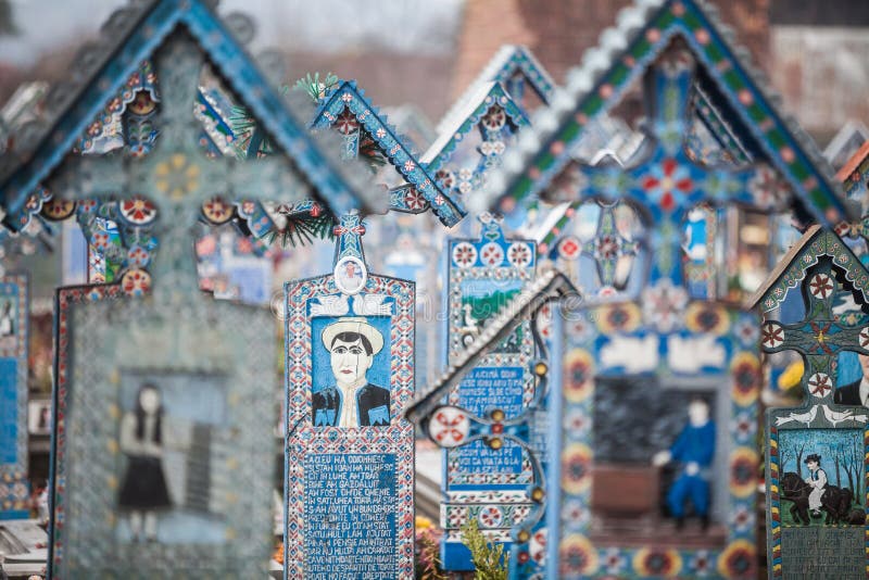 Merry Cemetery in Sapanta, Romania. Editorial Photo - Image of colorful ...