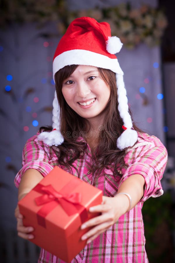 Merry chrismas stock photo. Image of present, woman, portrait - 31138478