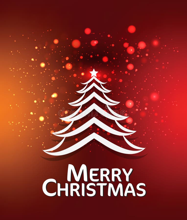 Merry Christams Background Wtih Tree Stock Vector - Illustration of ...