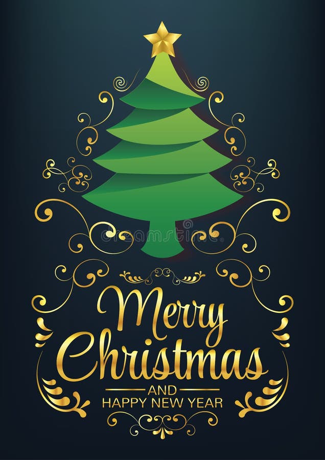 Merry christmas art vector stock vector. Illustration of happy - 227810233