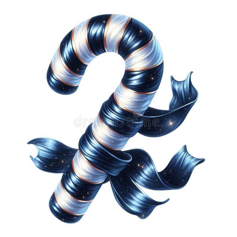 Merry Christmas Blue Candy Cane. Shiny and Bright Stock Illustration ...
